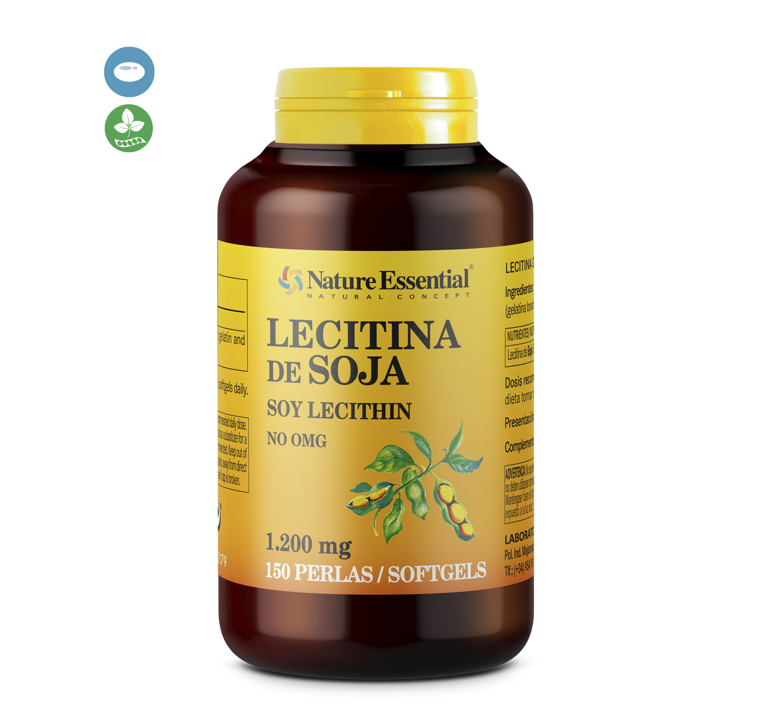 Lecitina de soja 1200 mg. 150 perlas – Laboratorios Bio•Dis Pharma
